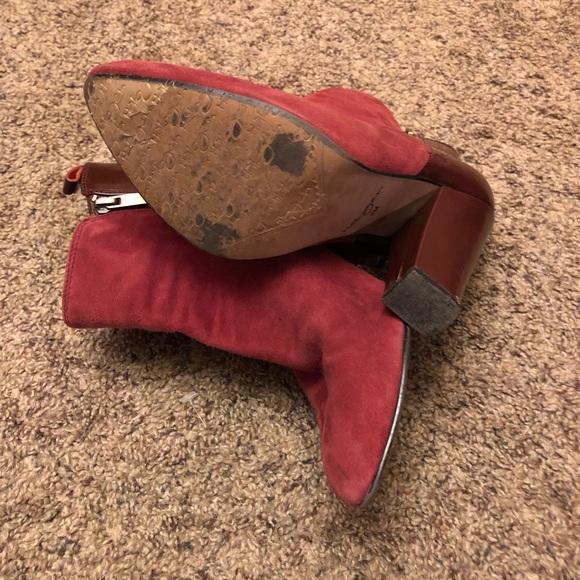 Halogen | Shoes | Halogen Suede Leather Cranberry Ankle Heel Boots ...